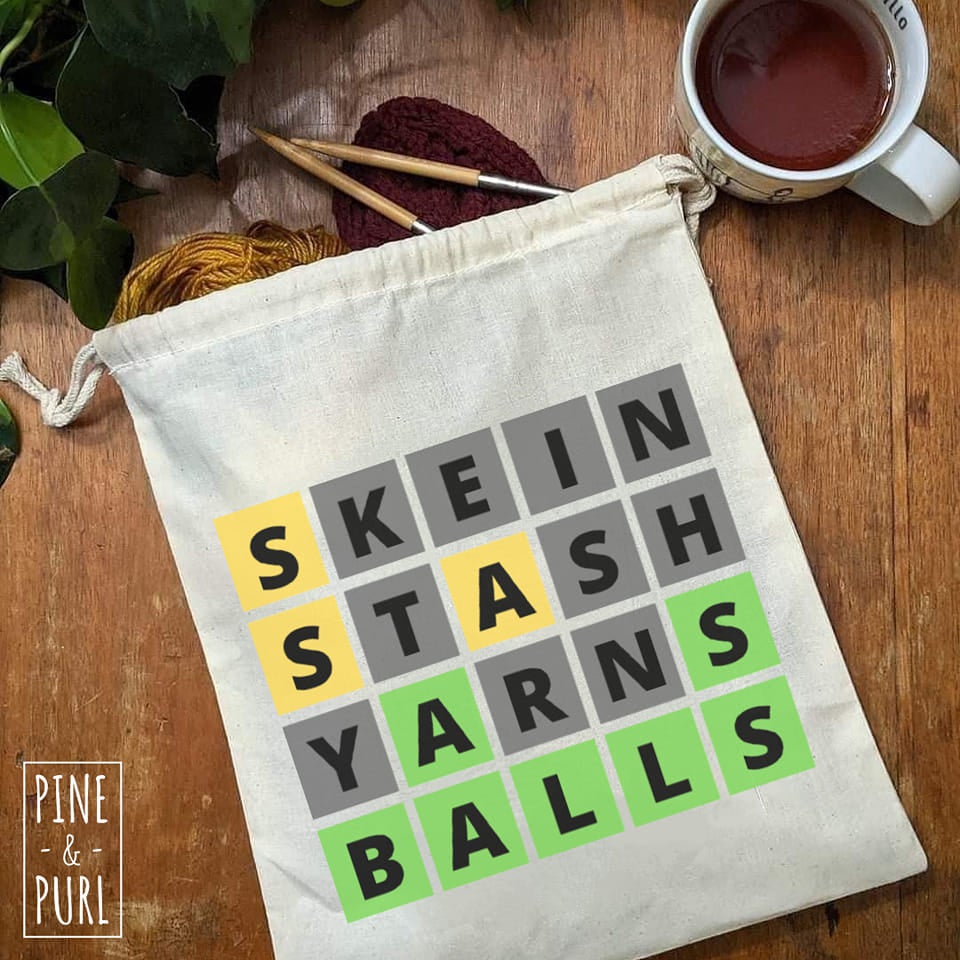 Yarn Wordle Project Bag | Pine & Purl